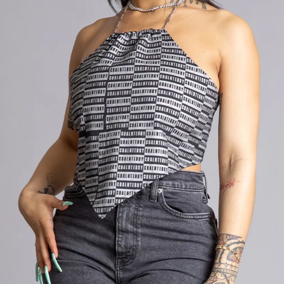 Tops | Coal And Terry Chain Halter Top S Small V Shape Tank Shirt Logo ...